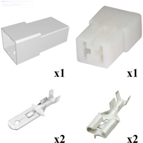 Kit Connecteur Series 250 Faston 6,3 Mâle Femelle 2 Voies