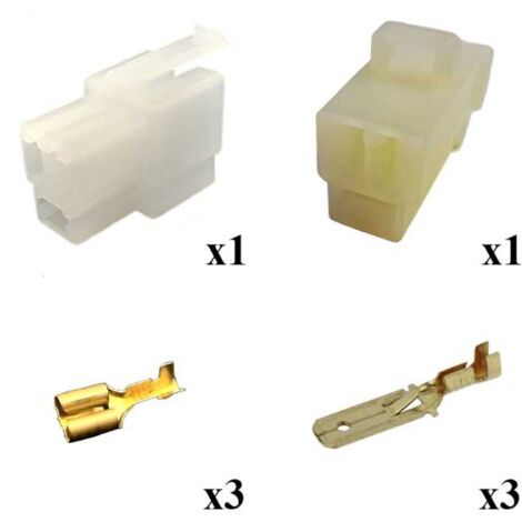 Kit Connecteur Series 250 Faston 6 Mâle Femelle 3 Voies