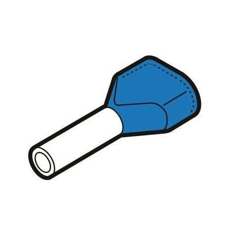 Embouts à Douille TWIN Bleu Preisolees pour 2 Câbles 2,5 mmq