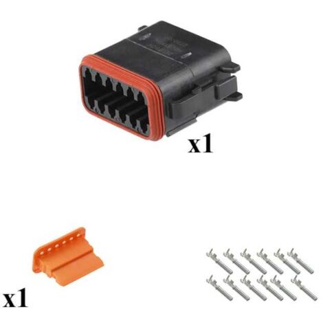 Kit Connecteur DT series Mâle 12 Voies Noir