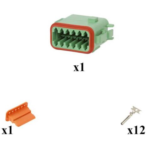 Kit Connecteur DT series Male 12 Voies P012 Vert