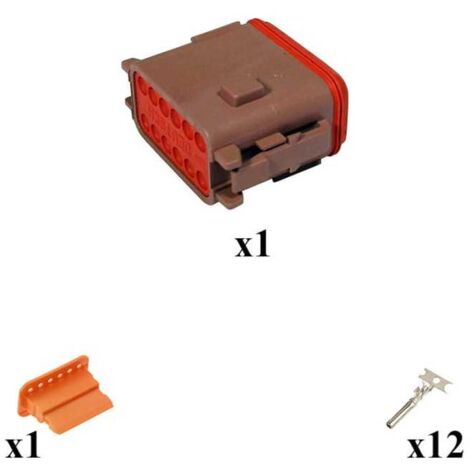 Kit Connecteur DT series Male 12 Voies P012 Marron