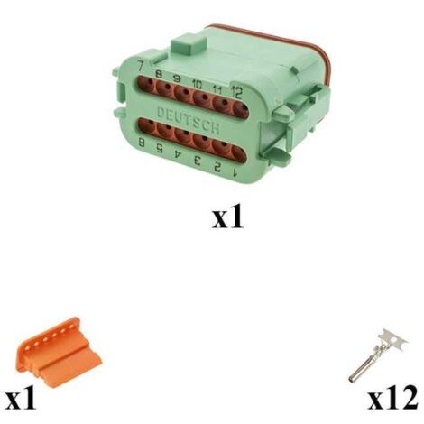 Kit Connecteur DT series Male 12 Voies EP06 Vert