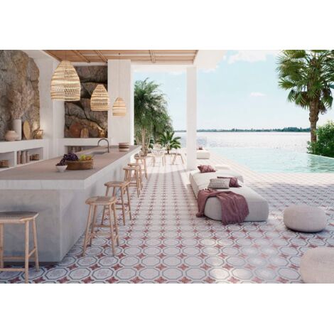 Carrelage carreaux de ciment Chroma Rouge 25x25 cm