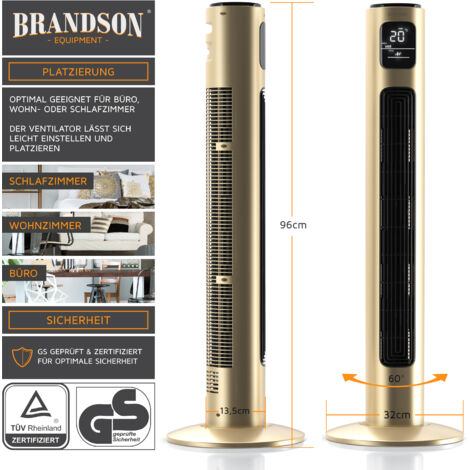 Brandson Turmventilator, GS, 60° Oszilation zuschaltbar ...