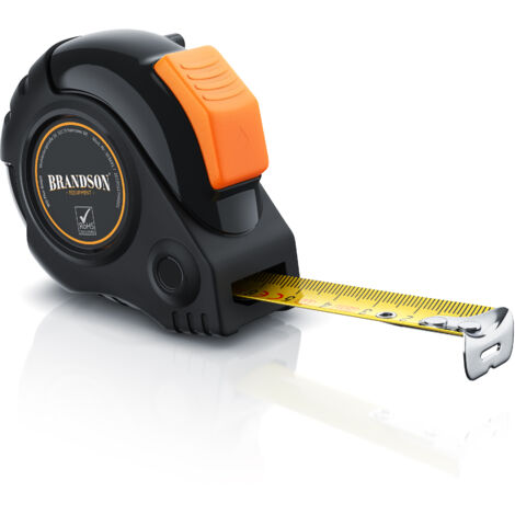 Brandson 5m Maßband Bandmaß mit Gürtelklemme - Robustes Stahlmaßband Messband ...