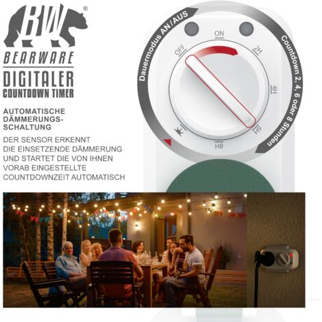 CSL Outdoor Countdown Timer mit Dämmerungsschalter - Zeitschaltuhr mit ...