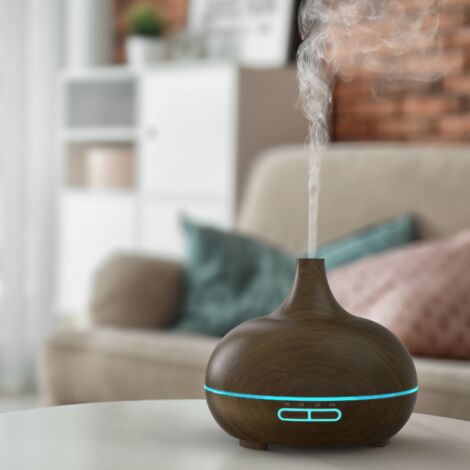 Arendo Luftbefeuchter, Aroma Diffuser in Holz Design mit LED, Diffusor, Timer Funktion, 7-Farben ...