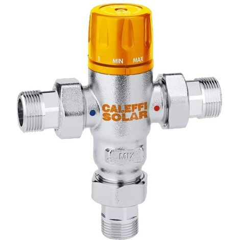 Miscelatore termostatico regolabile. Misura 3/4". Con valvole di ritegno, per impianti solari ...