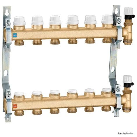 Gruppo collettori attacco G 1" (ISO 228-1) F - G 3/4" A (ISO 228-1) M 10 derivazioni 6626L5