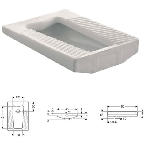 Geberit PUBLICA vaso alla turca con risciacquo, colore bianco 208580000