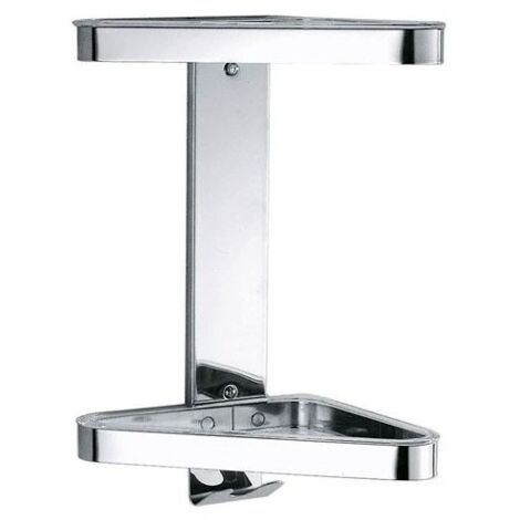 Inda Angolare con 2 ripiani in PMMA, finitura inox A04320AL02