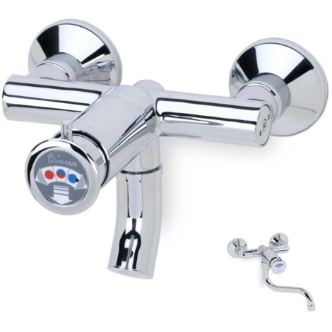 Miscelatore lavello pulsante temporizzato, River R705/6. Bocca fissa ...