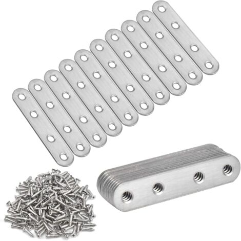 SHINING HOUSE 20 Stück Edelstahl-Montagebeine, silberne flache Eckwinkel, gerade flache ...