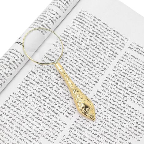 SHINING HOUSE Tragbare Leselupe, Vintage-Lupe mit Metallgriff, 45-mm ...