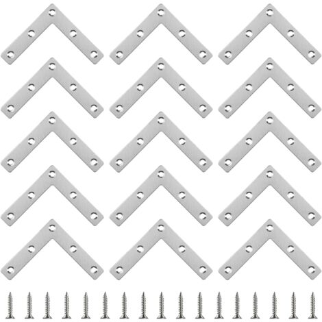 SHINING HOUSE 20 Stück flache Halterung mit 100 Schrauben, L-förmige ...