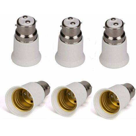 SHINING HOUSE Pack of 6 B22 to E27 Bulb Holder Sockets LED Bulb Adapters