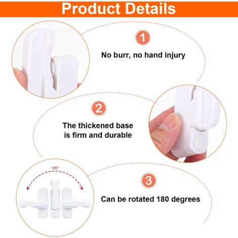 SHINING HOUSE 2pcs UPVC PVC Window Locks for Home Security Plastic ...