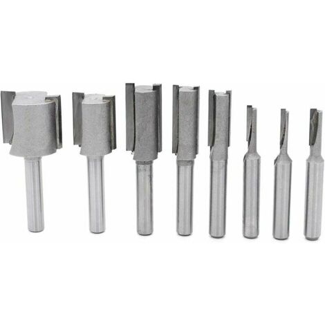 SHINING HOUSE 8Pcs 1/4" Shank Straight/Dado Router Bit Set, Straight ...