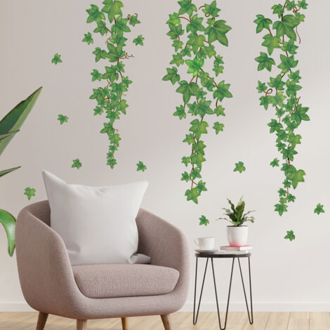 SHINING HOUSE Vine Leaves Wall Stickers Green Plants Ivy Wall Decals ...