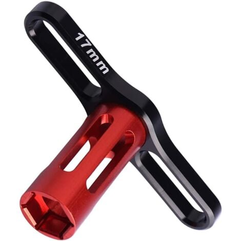 SHINING HOUSE 17mm Wheel Hex Wrench for 1 8 RC Car Tires Red