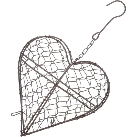 SHINING HOUSE Flat Hanging Basket Heart Shaped Stay Wire Hearts Home ...