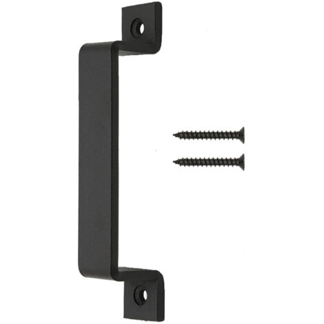 2pcs Barn Door Handle Solid Black Steel Door Handle (Black)160mm