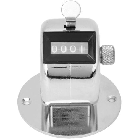 Silver Metal Hand Tally Counter Mechanical Palm Counter 4 Digit Manual ...