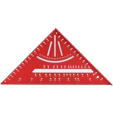 CCYKXA (rot) Dreieckslineal, dreieckiges Lineal aus Metalllegierung, 30 45 60 90 Grad ...