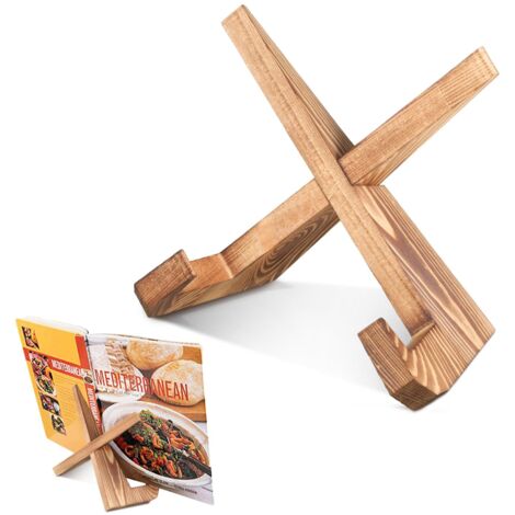 CCYKXA Handgefertigter Kochbuchhalter aus Holz, Rezeptbuchhalter zur ...
