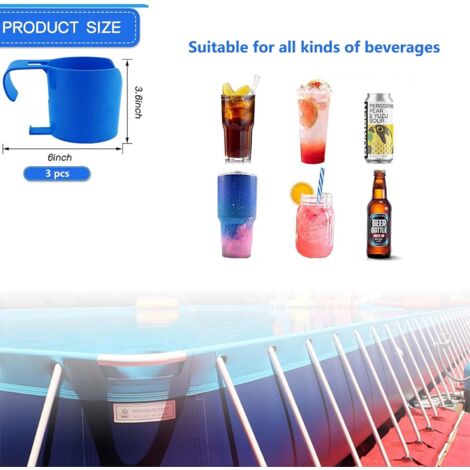 CCYKXA 3 Pieces Pool Accessories Plastic Pool Cup Holder, Detachable ...