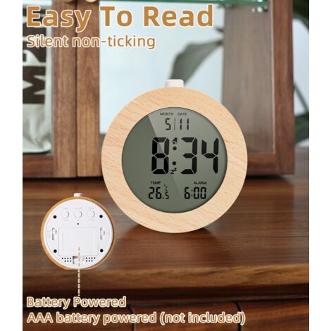 CCYKXA Wecker, Digitaluhr, batteriebetriebener Wecker, runder LCD ...