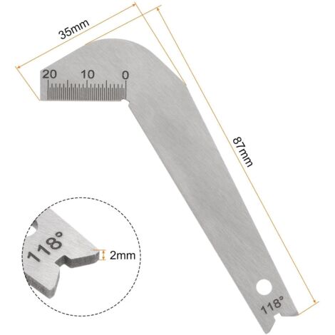 CCYKXA 2 Stück Bohrer-Winkelmessgeräte, 118-Grad-Bohrer-Schärflehre ...