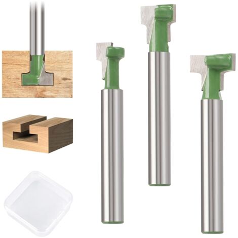CCYKXA 3PCS 6.35mm Router Bits, 7.96mm/9.52mm/12.7mm Shank Wood Router ...