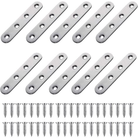 CCYKXA Stainless Steel Flat Bracket │ 10 Pieces Perforated Metal Flat ...