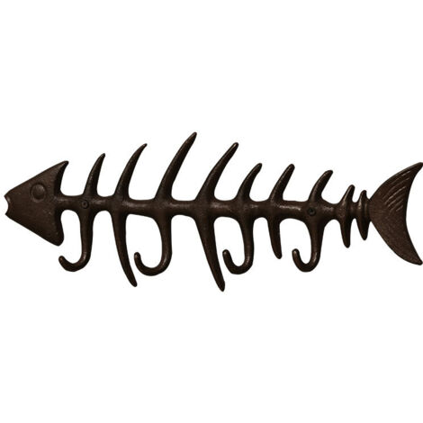 CCYKXA Decorative Fish Bone Wall Mounted Towel Rack Elegant Cast Iron ...