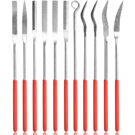 CCYKXA 10 Pcs Mini Diamond Needle Files 3 x 140mm Small Metal Fluted ...