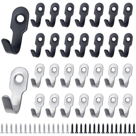 CCYKXA 30 Pcs Black Screw-in Wall Hooks Small Keyboard Hooks Key Hooks ...
