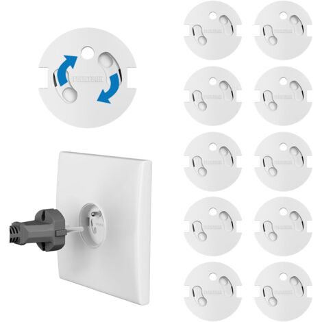 CCYKXA (White) WHITE Pack x10 Baby Socket Covers French Socket ...