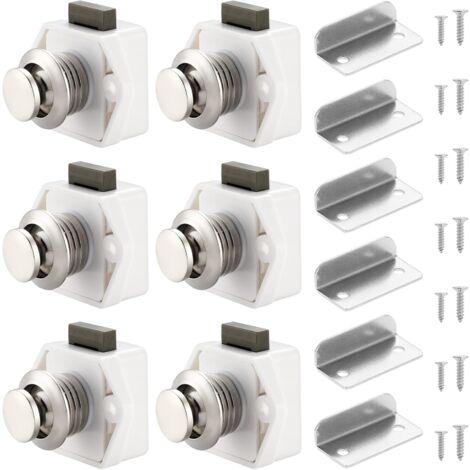 CCYKXA 6Pcs Push Button Locks for Cupboard Drawer Cabinet Door Caravan ...