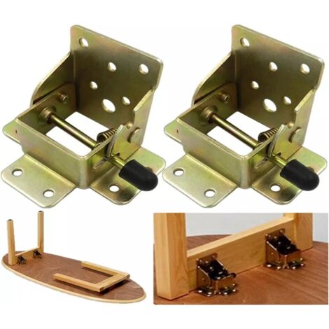 CCYKXA (1 Pair) 90 Degree Self-Locking Folding Table Leg Extensions, Foldable Telescopic Hidden ...
