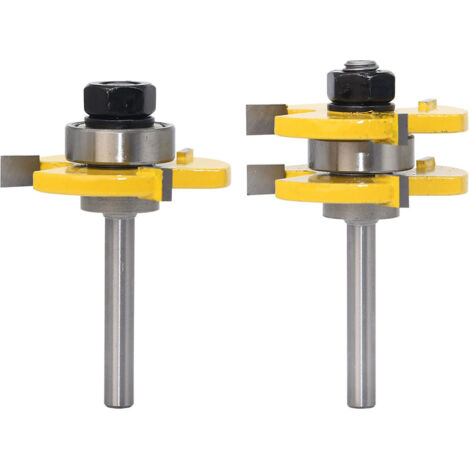 CCYKXA Tongue and Groove Router Bit Set 3 Flutes 6mm Shank T Shape Wood ...
