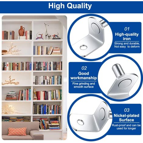 CCYKXA 20Pcs 5mm Metal Shelf Support for Kitchen Cabinet L Shape Corner ...