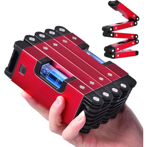 CCYKXA Red Foldable Magnetic Spirit Level 60CM, Mini Magnetic Spirit ...