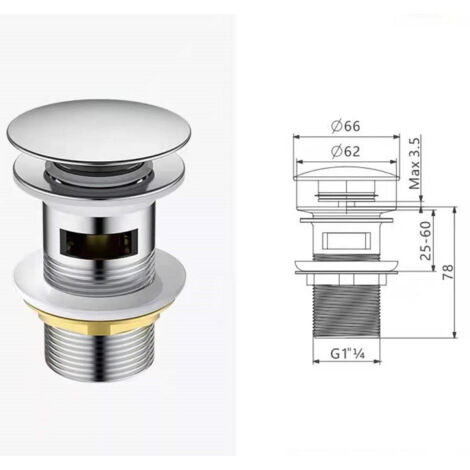 CCYKXA Universal Waste with Overflow for Sinks & Vanity Units Pop-up ...