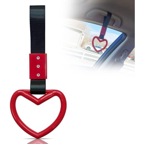 CCYKXA Heart Shaped Car Handle Strap, Heart Car Wrist Strap Ring ...