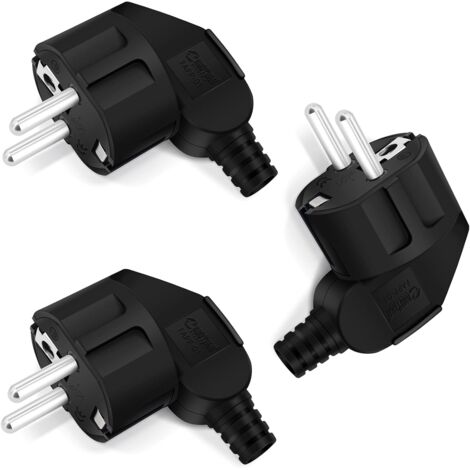CCYKXAA black 3-piece angled socket, protective contact socket with ...