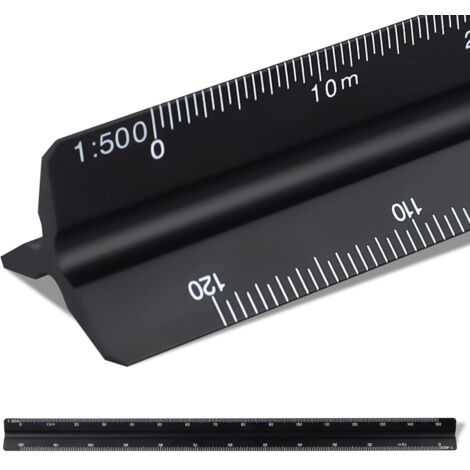 CCYKXA 30cm Scale Ruler, Metal Triangular Ruler for Architects 1:100, 1 ...
