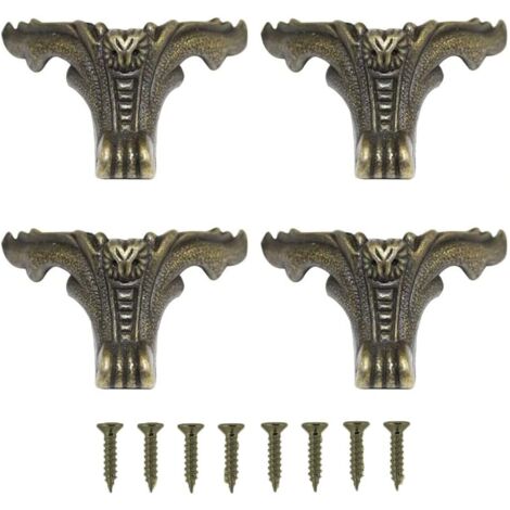 CCYKXA Antique Brass Box Legs, 4 Pieces Zinc Alloy Furniture Legs, Zinc ...