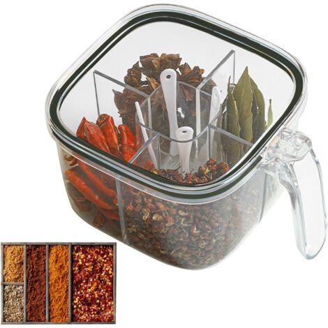 CCYKXA Seasoning Organizer Box, Seasoning Box with Lid, Snack Condiment ...